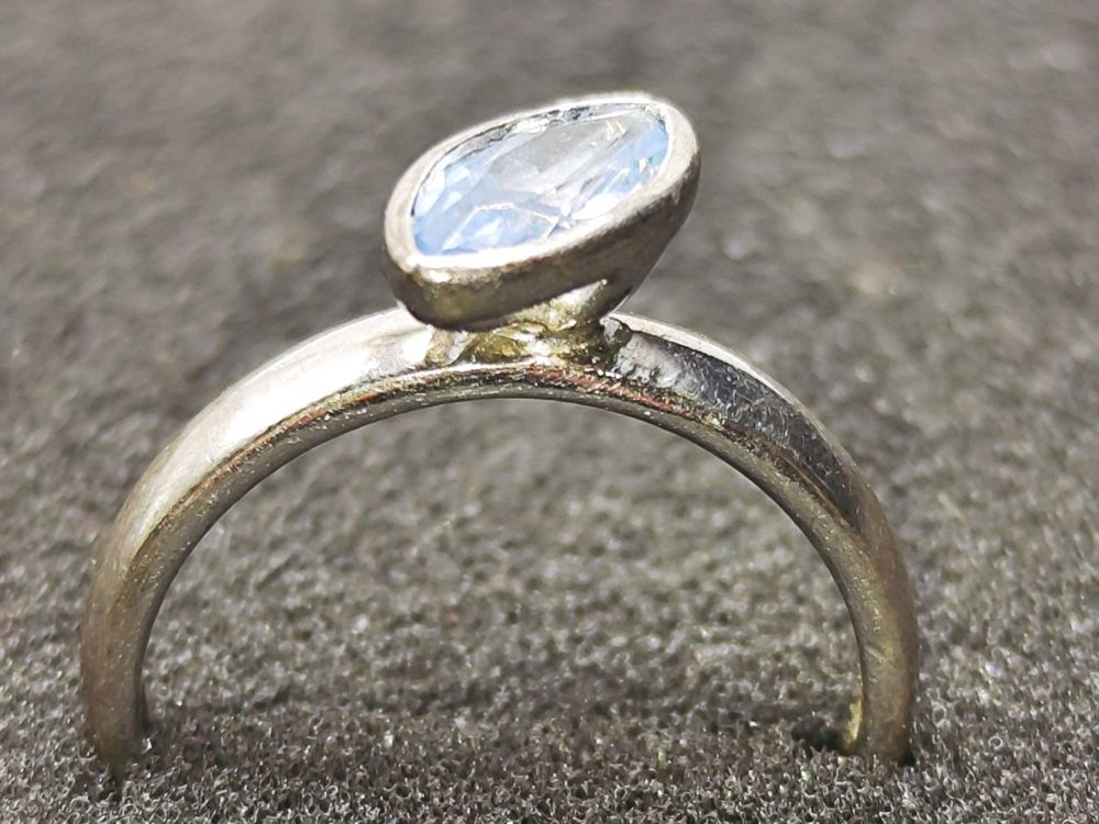 Vintage 925er Silber Ring mit Aquamarin Edelstein Top (Gebraucht) in ...