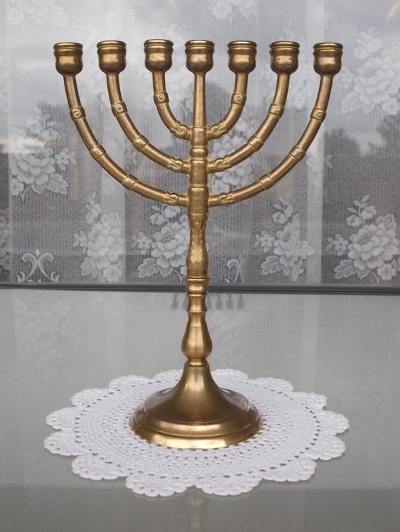 26,5cm Jüdischer David Messing Kerzenständer *Menora* Israel | Kaufen ...