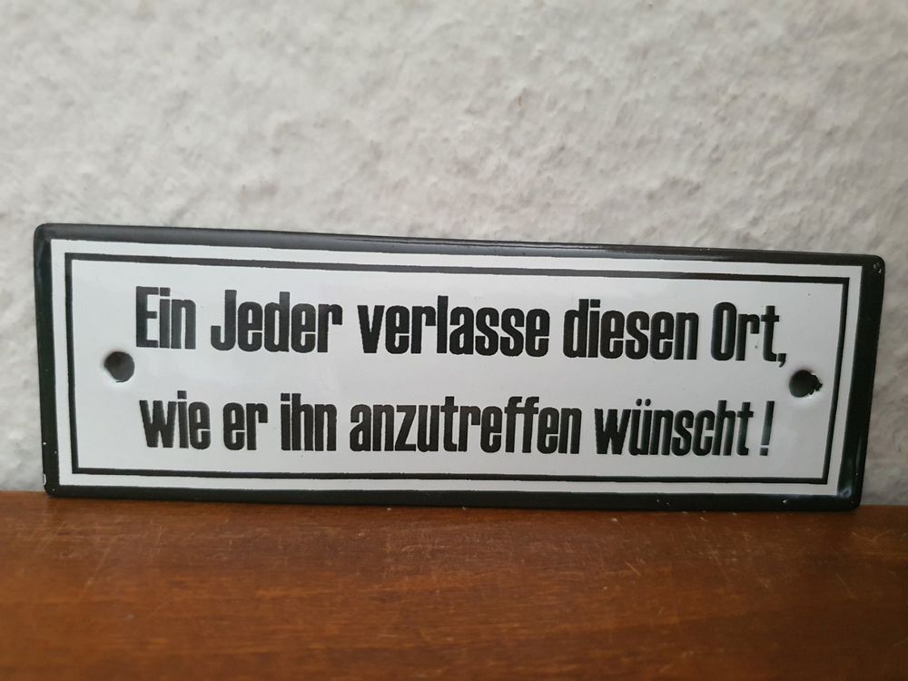 Emailschild Vorsicht Achtung WC Bahn Zug Tram Emaille Schild (Neu (gemäss Beschreibung)) in ...