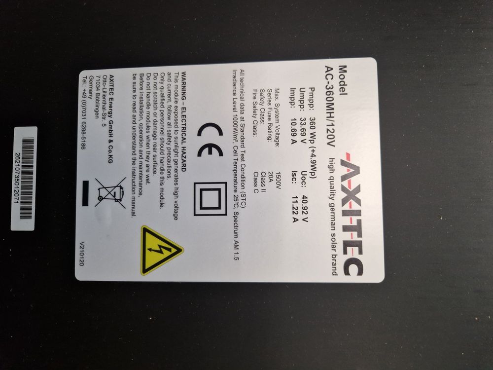 Restposten Solarmodul Axitec Solar 360W Fullblack | Kaufen auf Ricardo