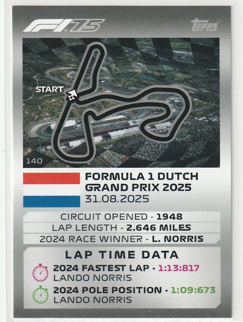 2025 Topps F1 Turbo Attax Circuit Zandvoort Dutch Grand Prix (Gebraucht ...