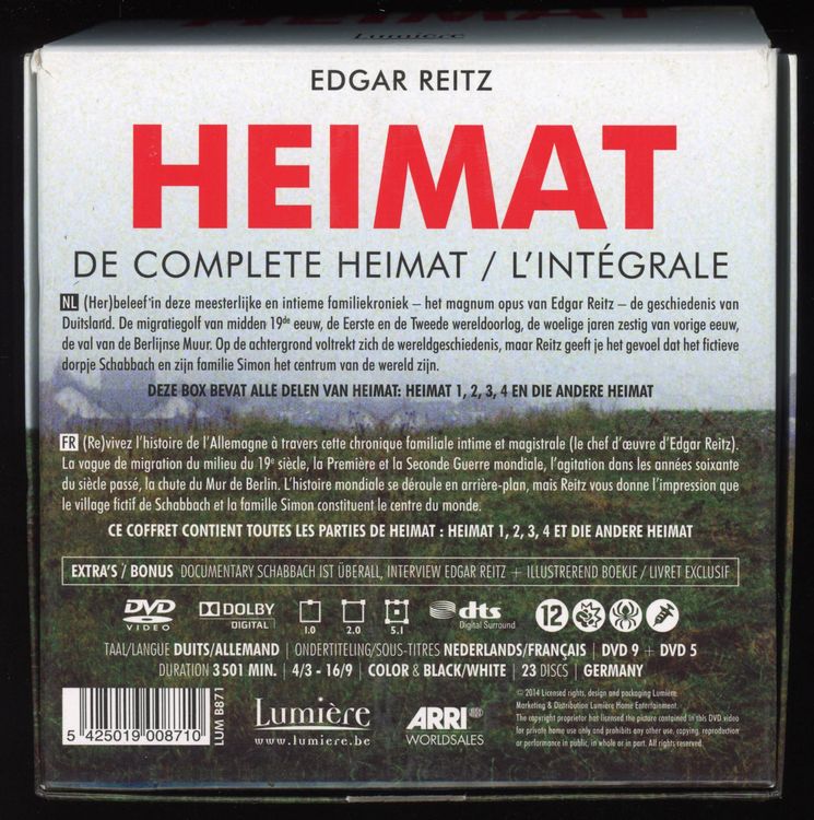HEIMAT - 22 DVDs - L'INTÉGRALE - Edgar Reitz - VO DE - ST FR (Gebraucht ...