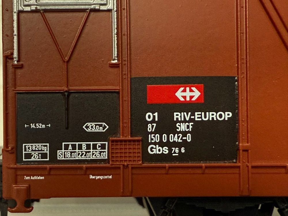 Roco 66662 SBB-SNCF Gbs gedeckter Güterwagen / DC HO (Gebraucht) in Jonschwil für CHF 19 – mit ...