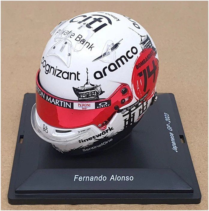 Fernando Alonso Aston Martin Formel 1 Helm 1:5 - 2023 Japan (Neu und ...