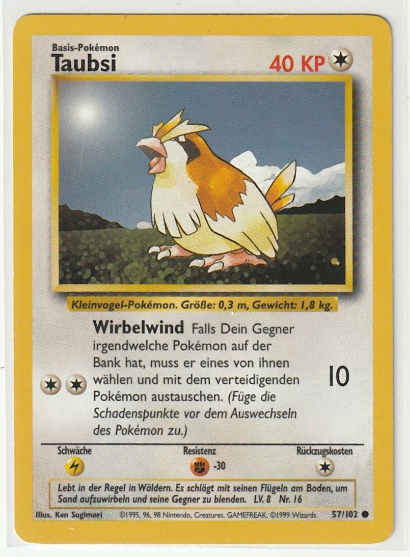 Pokémon 1999 Taubsi (57/102), Basis Base Set (Gebraucht) in Biel/Bienne ...