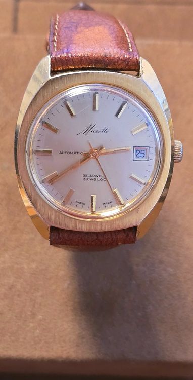 Musette Automatic Date 25 Jewels Incablock vintage mega rar (Gebraucht ...