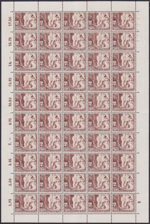 1949, Nr.304 Bogen (Alpenpoststrasse) postfrisch **. (Gebraucht) in ...