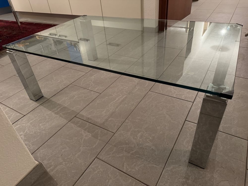 Glastisch Chrom Hochglanz Salonzimmertisch modern & stylisch (Gebraucht ...