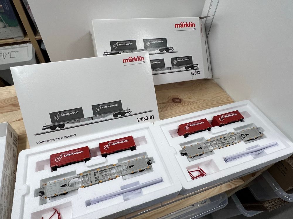 Märklin 47083 Container-Tragwagen-Set Spedition Skandinavisk (Neu ...
