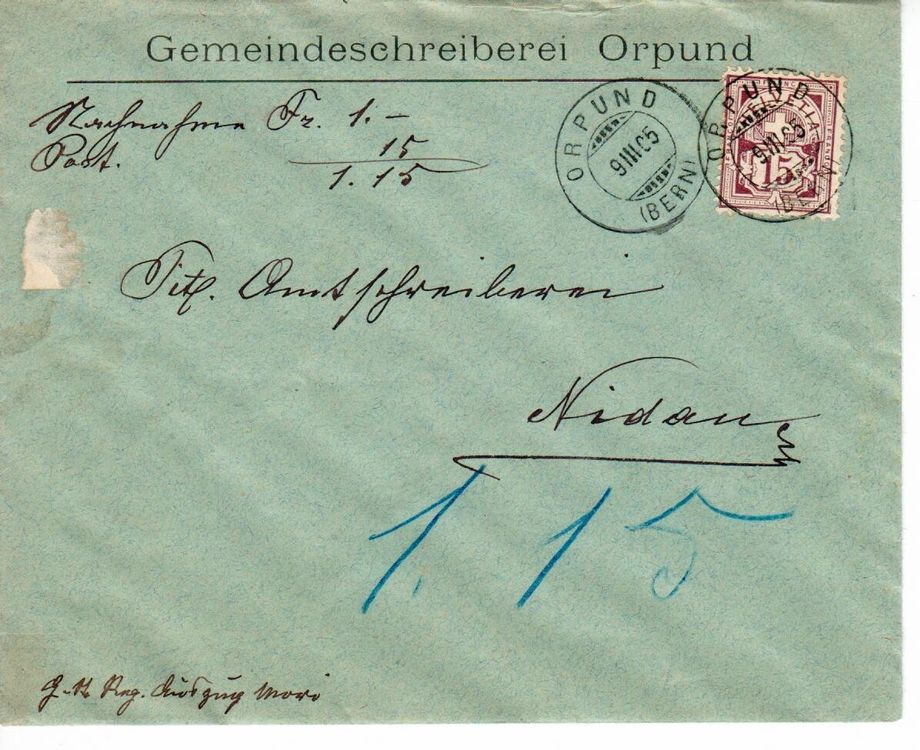 Brief, Gemeindeschreiberei Orpund 1905 - Nidau | Kaufen auf Ricardo