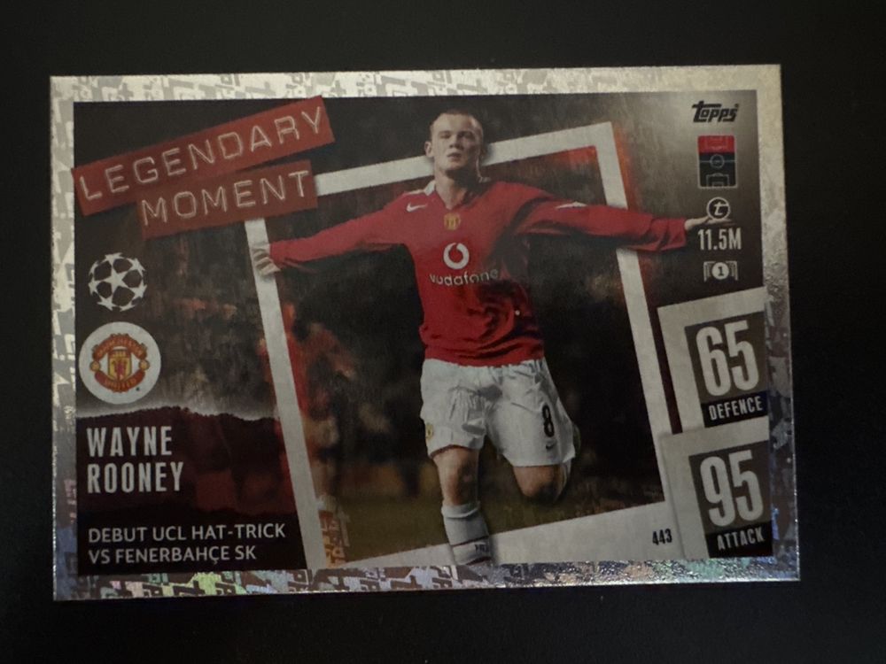 Wayne Rooney Karte Debut UCL Hattrick Topps Fussball (Neu (gemäss ...
