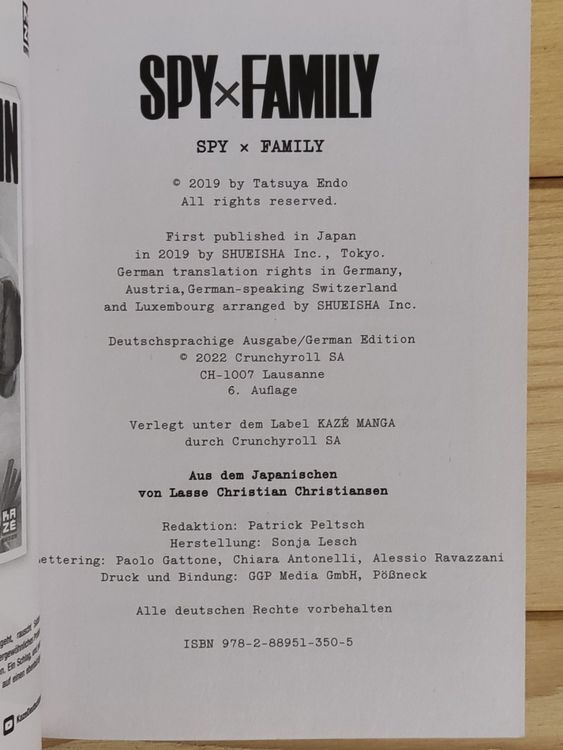 Spy x Family Manga Band 1 von Tatsuya Endo (Gebraucht) in Schaffhausen ...