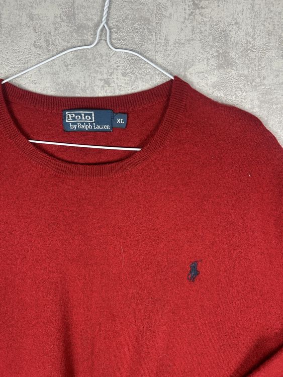 Pull Ralph Lauren Rouge avec coudière bleu - Taille L (Neu (gemäss ...