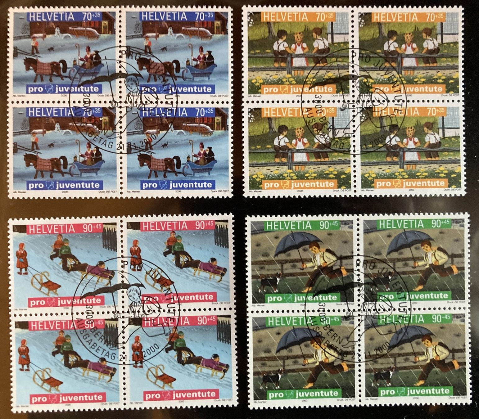 2000, PJ Viererblock Serie J356-J359 ET gest., SBK 48 Fr. (Gebraucht ...