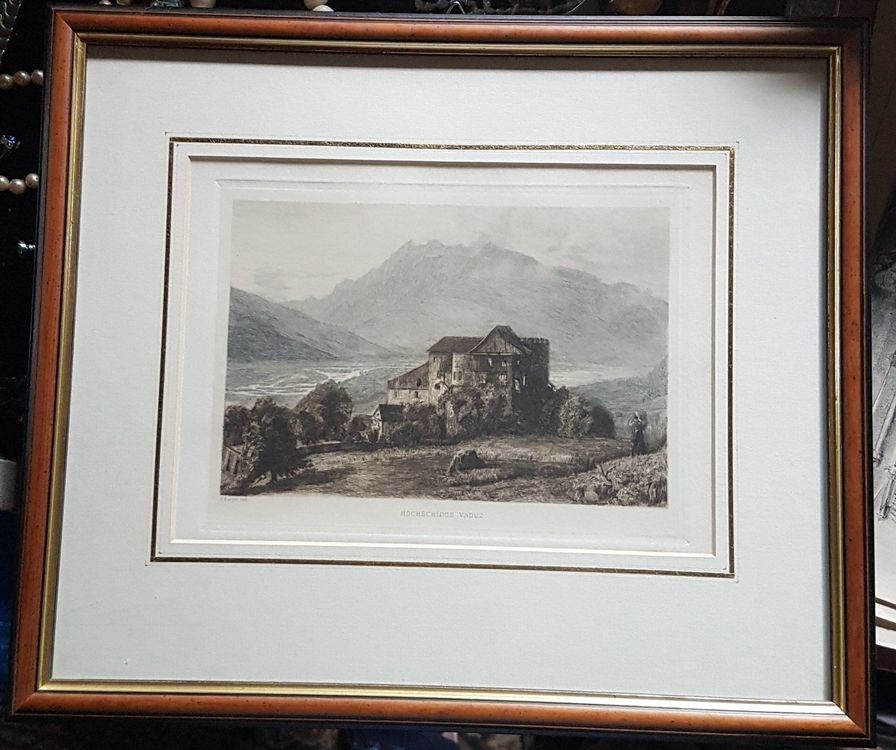 Orig. Radierung schloss vaduz | Kaufen auf Ricardo