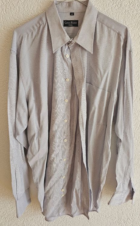 Chemise Gino Rizzi Roma T 42 grise à rayures fines neuve (Neuf (Voir ...