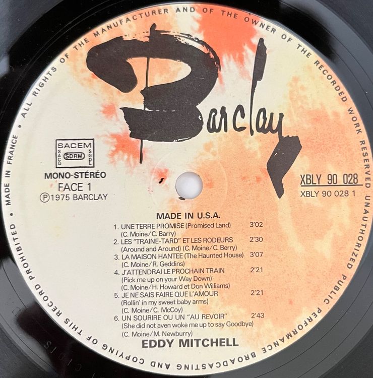 EDDY MITCHELL - MADE IN USA - 33 Tours (D'occasion) à Bussigny pour CHF ...