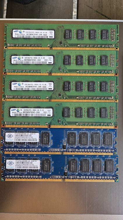 Lot of 6 RAM Sticks: 4x Samsung (2g), 2x Nanya(1g) (Gebraucht) in ...