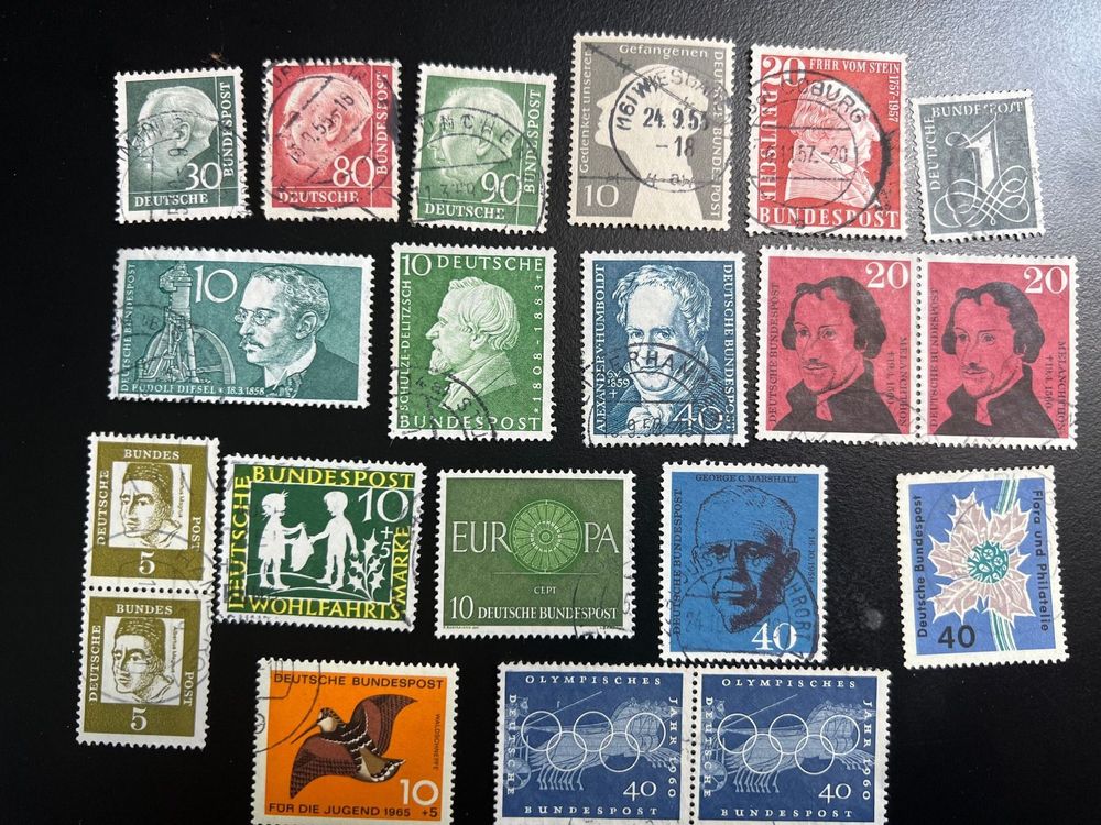 20 timbres oblitérés 1953/61 RFA selon photo (Gebraucht) in Charmey ...
