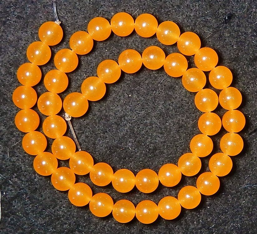 1 Strang echte natürliche orange Topas Perlen 8 mm (Neu (gemäss ...