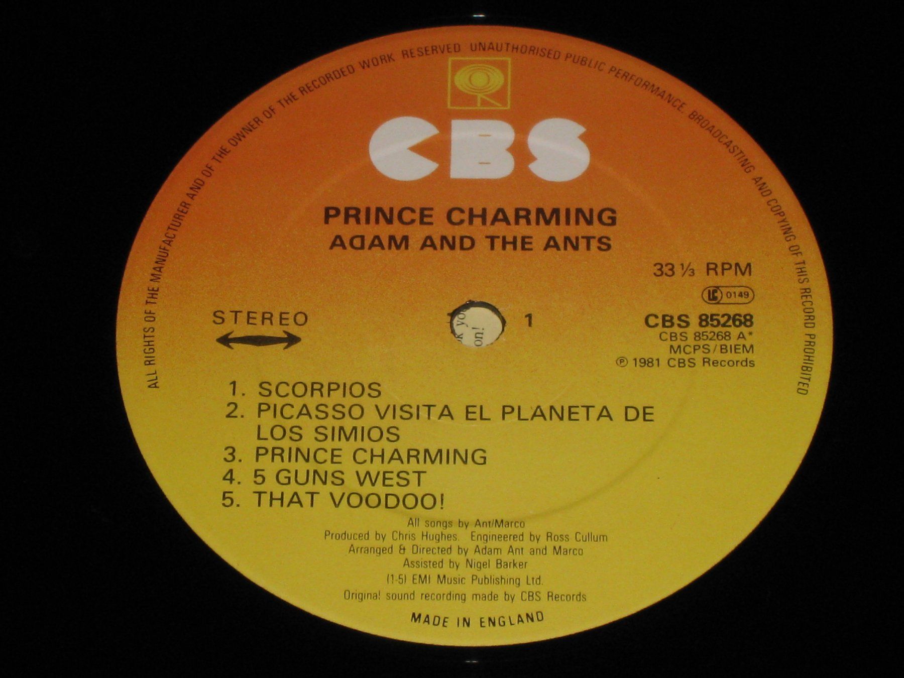 LP - ADAM AND THE ANTS - PRINCE CHARMING (Gebraucht) in Steckborn für ...