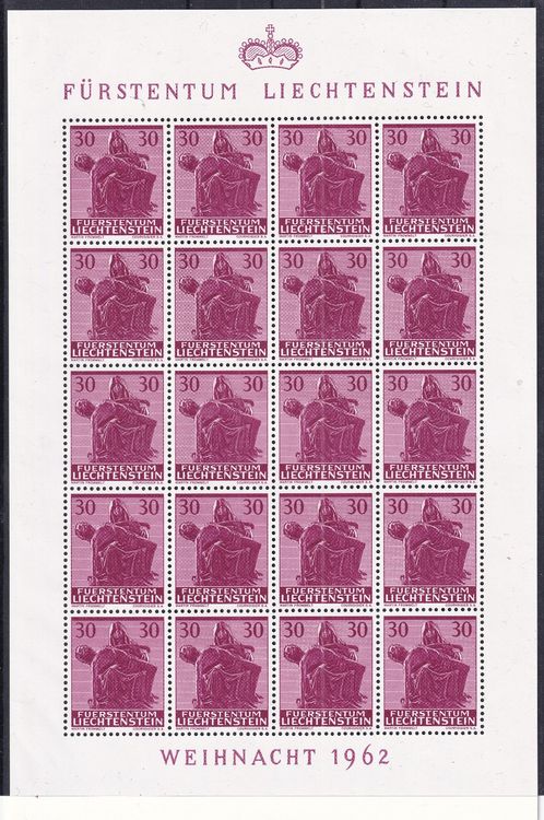 Bögen Liechtenstein Nr. 361, 1962/** und gestempelt! (Gebraucht) in Samnaun-Compatsch für CHF 5 ...