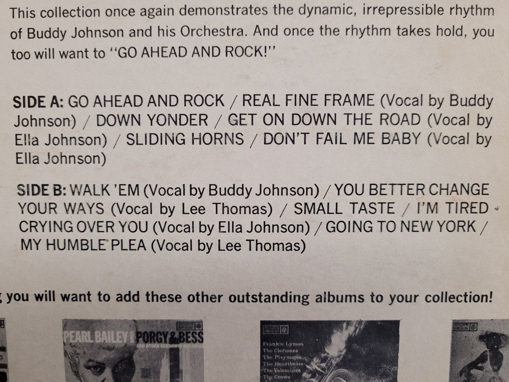 Buddy Johnson And His Orchestra – Go Ahead & Rock Rock Rock (Gebraucht ...