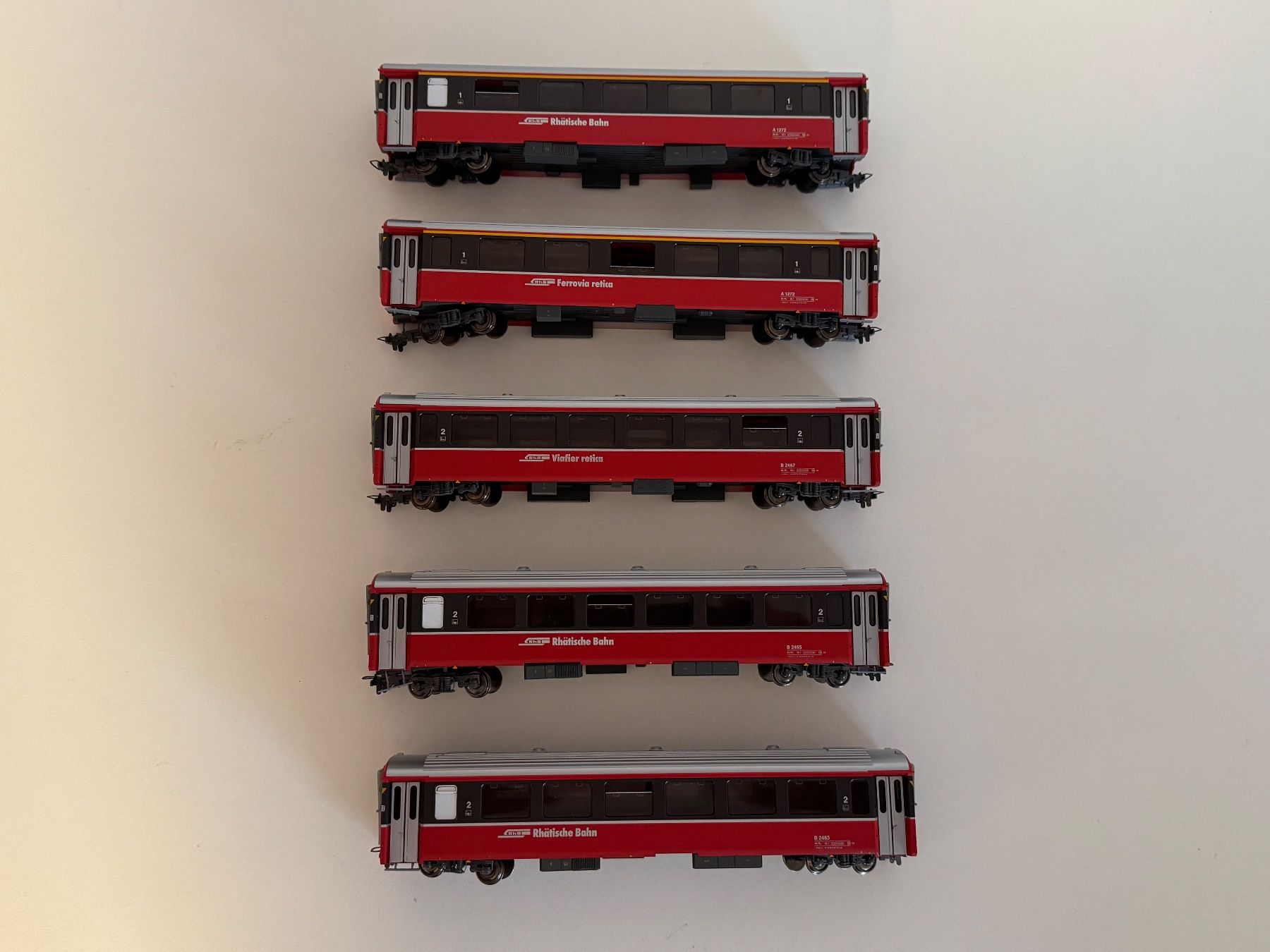 Bemo H0m Set Bernina Express 5 Wagen, neuwertig 2 A und 3 B (Gebraucht ...