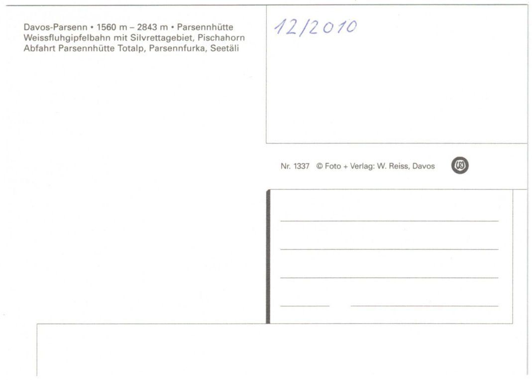 Davos - 4 Bild AK Parsenn (Gebraucht) in Binningen für CHF 1.5 – mit ...