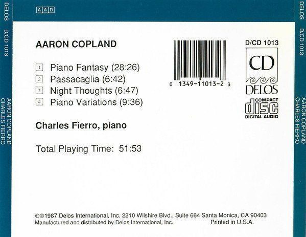 Aaron Copland Piano Fantasy - Charles Fierro (Gebraucht) in Unterbäch ...