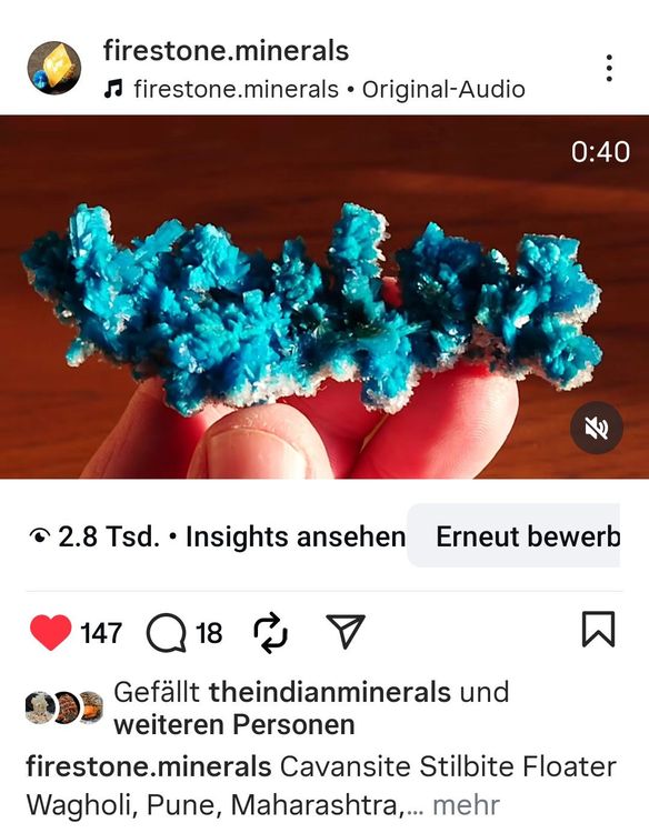 Cavansit mit Stilbit - Mineralien Sammlung (Neu (gemäss Beschreibung ...