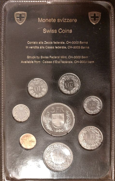 CH - Münzsatz 1980 stgl (Neu (gemäss Beschreibung)) in Arch für CHF 34 – mit Lieferung auf ...