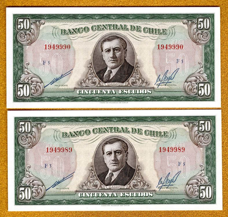 Chile noten 2 stück UNC (Neu (gemäss Beschreibung)) in Leibstadt für ...