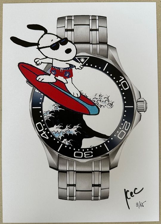 Kec: Snoopy surfing with his Omega Seamaster 9/15 (Neu (gemäss ...
