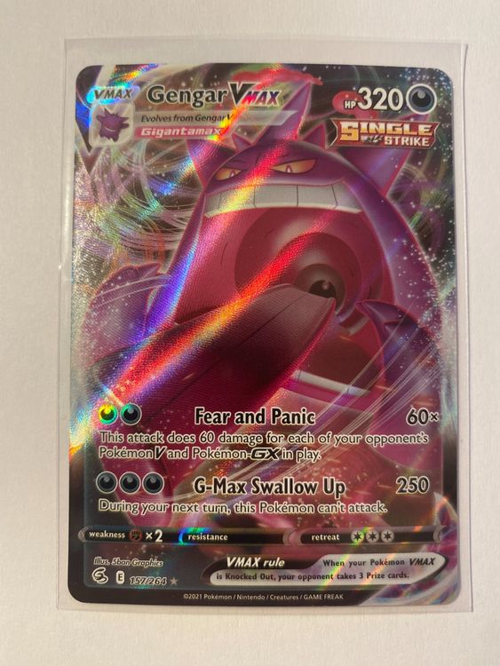 Pokemon Gengar VMax 157/264 Fusion Strike EN (Neu (gemäss Beschreibung ...
