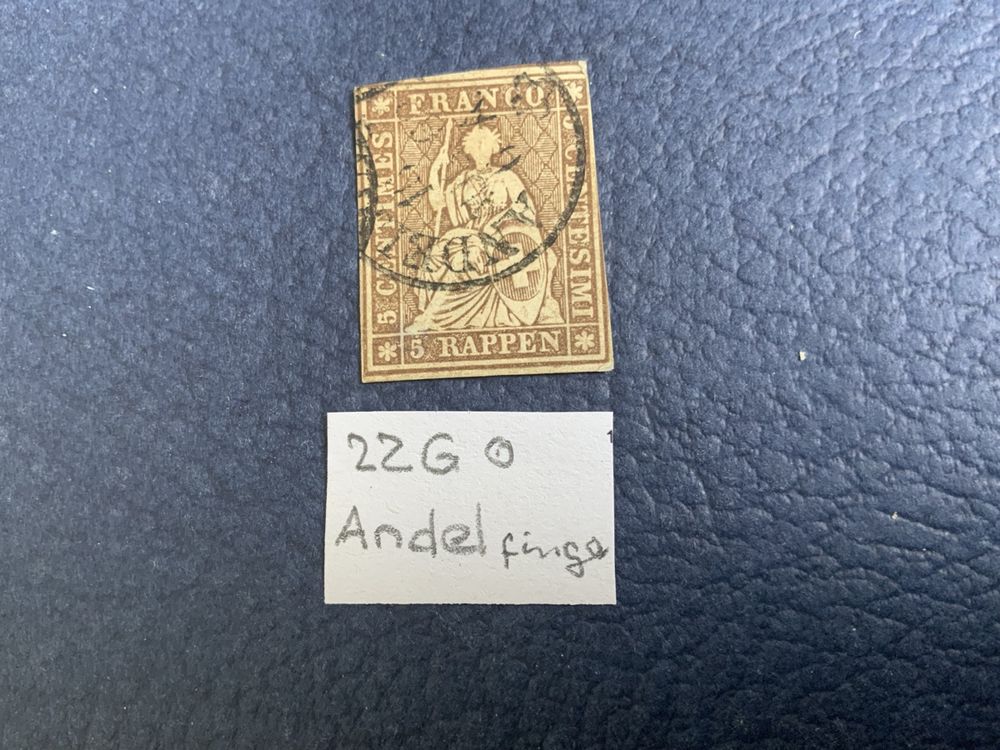 Briefmarken Schweiz Strubelmarke 22G O ANDEL-fingen (Gebraucht) in Binningen für CHF 2 – mit ...