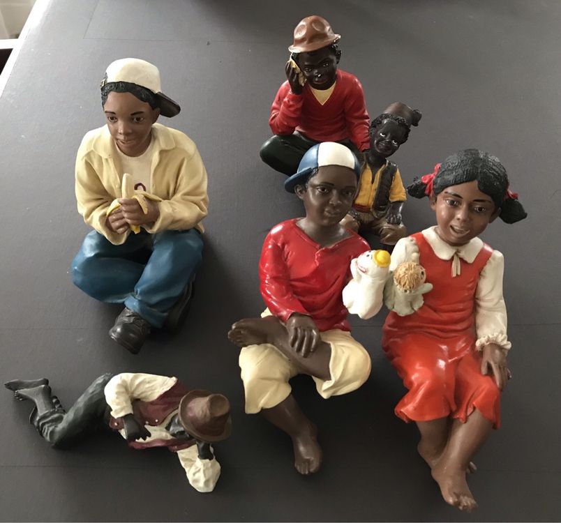6 statuettes en plâtre d’ enfants métisses (D'occasion) à Penthaz pour ...