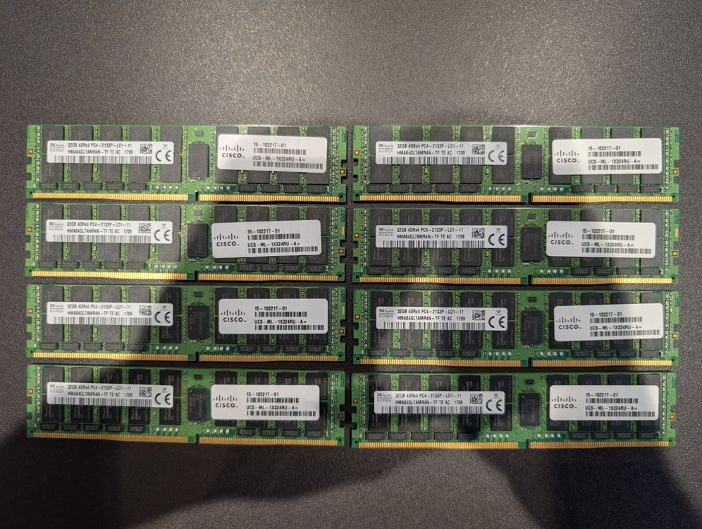 8x 32Go RAM DDR4 LRDIMM ECC 2133MHz (Cisco/SK Hynix) (Gebraucht) in ...