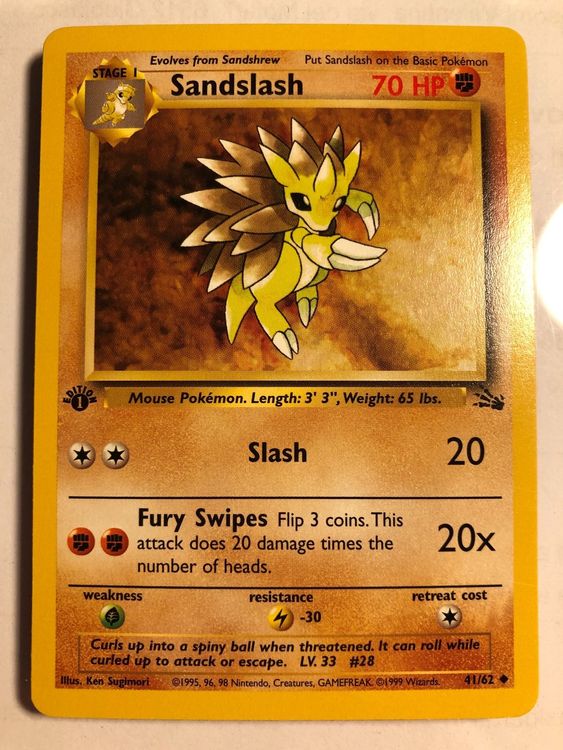 Sandslash (uncommon) 1st Fossil - MINT - ab 1.- (Gebraucht) in ...