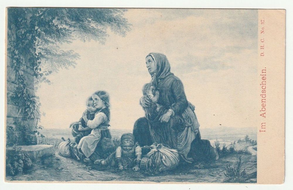 Mutter mit Kindern Im Abendschein "Das Gebet der Wittwe" (Neu (gemäss ...