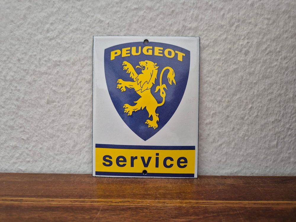 Emailschild Peugeot Service Emaille Schild Reklame Retro | Kaufen auf ...