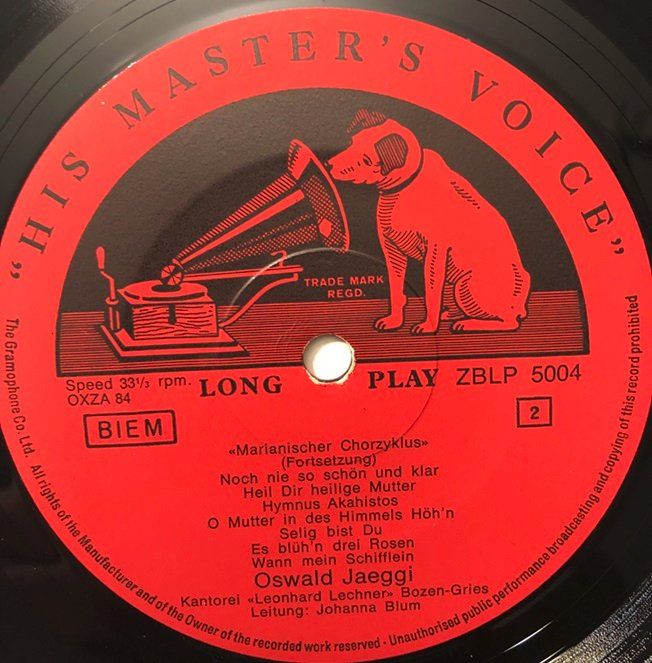 Oswald Jaeggi - Missa Ancilla Dom. / Mar. Chor-Zyklus (10'') (Gebraucht ...