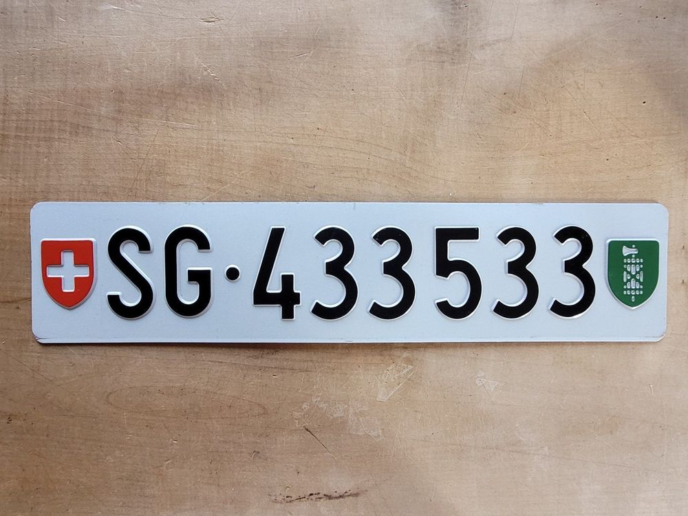 Autonummer, Kontrollschild SG 433 533 | Kaufen auf Ricardo