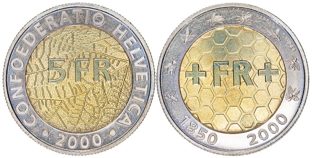 5 Franken Gedenkmünze "150 J. Schweizer Franken" von 2000 | Kaufen auf Ricardo