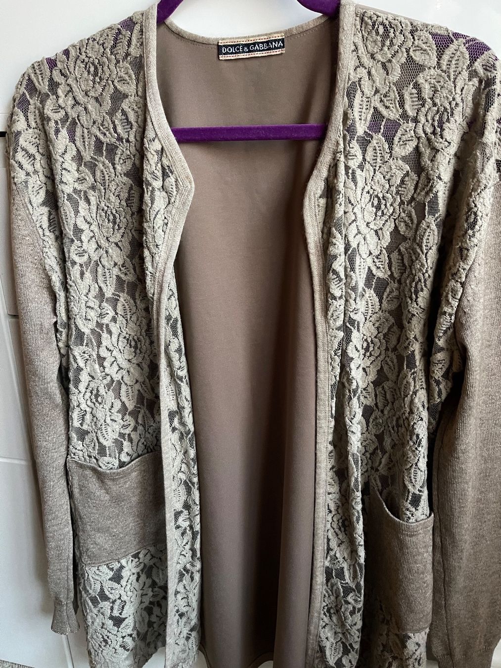 D&G Chic cardigan di cachemire con pizzo-Tg S/M (Neuf (Voir description ...
