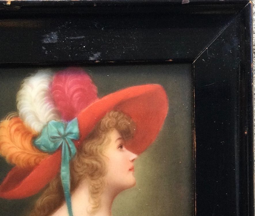 Dame mit Hut Antike Portrait Gemälde Unleserlich Signiert | Kaufen auf Ricardo