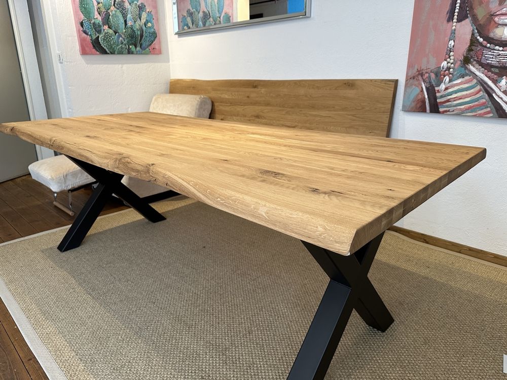 Esstisch Eichenholz 240cm mit X-Gestell | Kaufen auf Ricardo