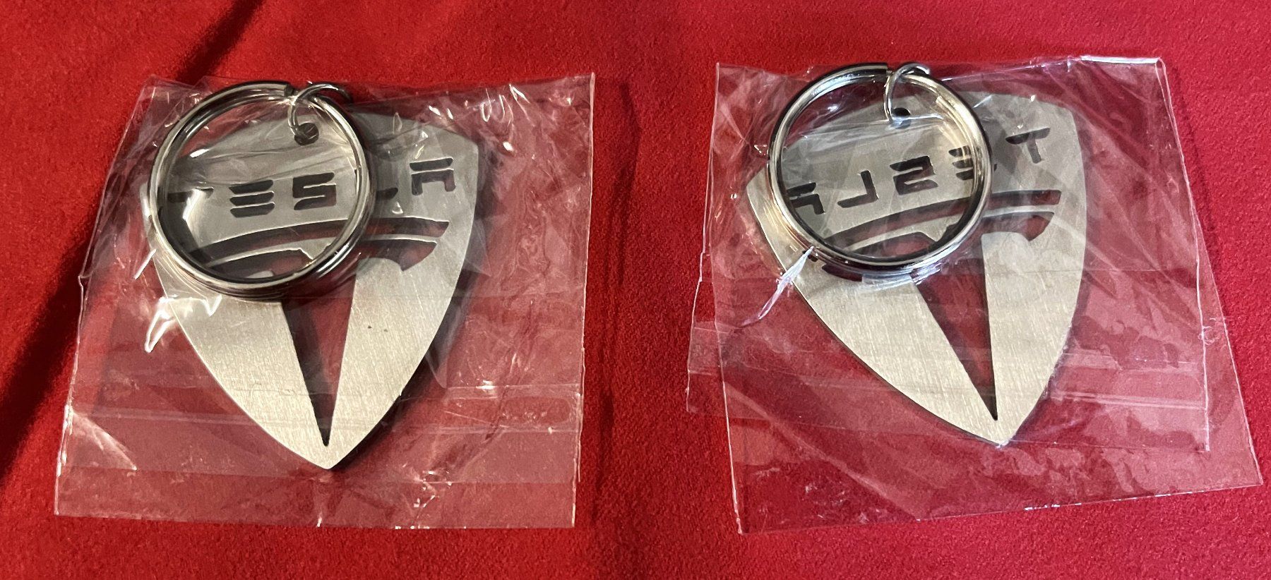 2 x Autoschlüsselanhänger für Tesla (LOGO) (Neu und originalverpackt ...