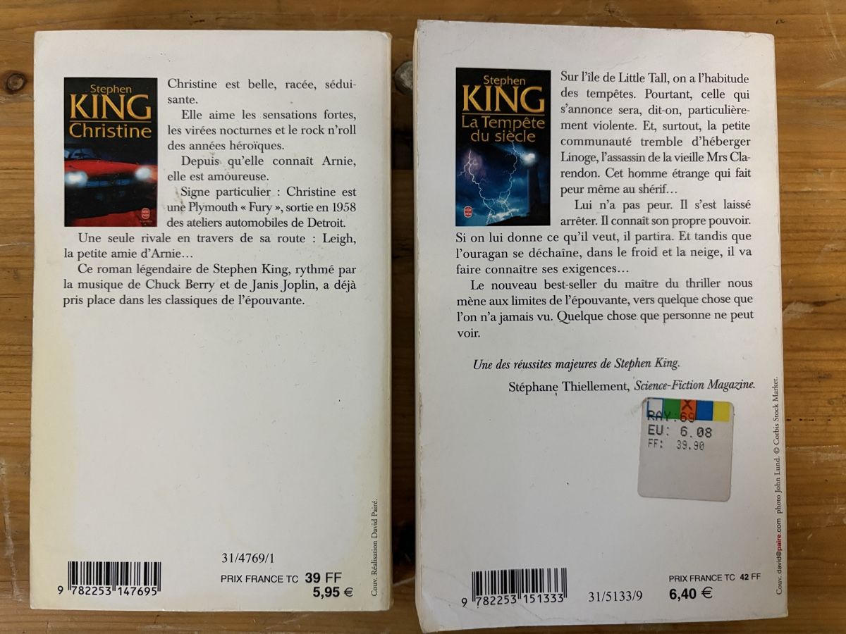 Stephen King – Christine & La Tempête du siècle (D'occasion) à Chénens ...