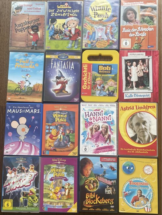 Kinder DVD Sammlung (16 Stück) Disney, Astrid Lindgren, etc (Gebraucht ...